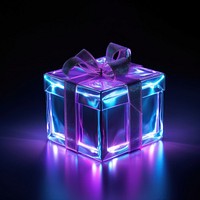 Neon gift box purple light | Free Photo Illustration - rawpixel
