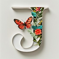 Letter J font butterfly plant | Free Photo - rawpixel