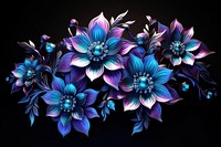 Neon flowers pattern plant inflorescence. | Premium Photo Illustration ...