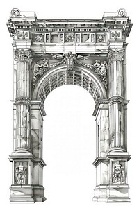 Arch drawing architecture sketch. | Premium Photo Illustration - rawpixel