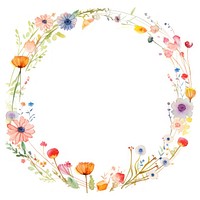 Wildflowers circle border pattern wreath | Free Photo Illustration ...