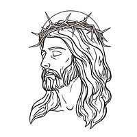 Illustration minimal simple jesus sketch | Premium Photo Illustration ...