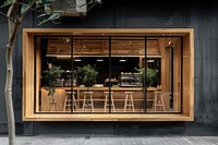 Glass window display mockup wood | Premium Photo - rawpixel