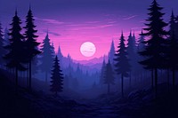 Pine forest purple landscape outdoors. | Premium Photo Illustration ...