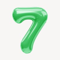 Number seven green 3D balloon | Free Photo Illustration - rawpixel