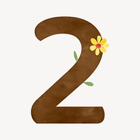 Number two brown digital art | Free Photo Illustration - rawpixel