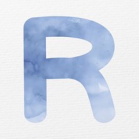Letter R blue watercolor alphabet | Free Photo Illustration - rawpixel