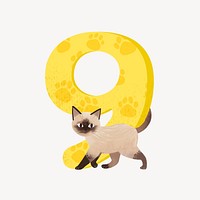 Number 9 cat character illustration | Free Photo Illustration - rawpixel