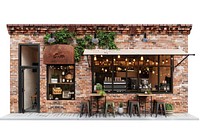 Coffee shop brick outdoor rustic. | Free Photo - rawpixel
