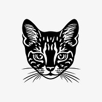 Toyger cat face portrait, black | Free Vector - rawpixel