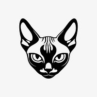 Sphynx cat face portrait, black | Free Vector - rawpixel