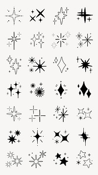 Collection black star and sparkle | Premium Vector Illustration - rawpixel