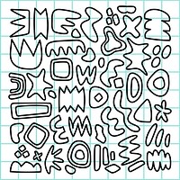 Abstract doodles grid background. Various | Premium Vector - rawpixel