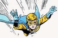 Kid superhero flying comics illustration | Free Vector - rawpixel