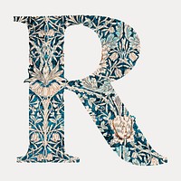 Letter R botanical pattern font, | Free Vector - rawpixel