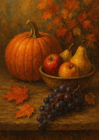 Autumn harvest still life painting | Free Photo Illustration - rawpixel