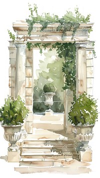 Roman architecture plants art illustration. | Free Photo Illustration ...