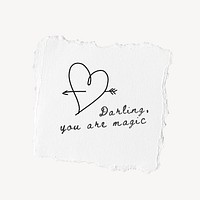 Cute love message paper note | Free PSD - rawpixel