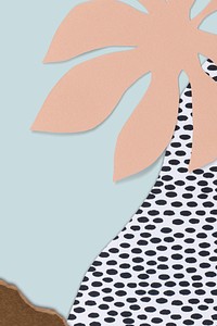 Paper craft background psd botanical | Premium PSD - rawpixel