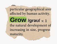 Grow definition, ripped dictionary word, | Free Photo - rawpixel