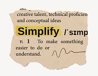 Simplify definition, vintage ripped dictionary | Free Photo - rawpixel
