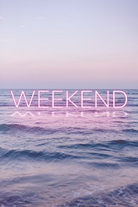 WEEKEND word pink neon typography | Free Photo - rawpixel