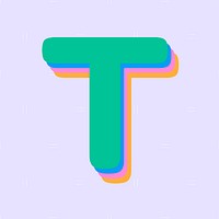 Letter t colorful lettering psd | Free PSD - rawpixel