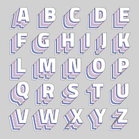 Pastel alphabet retro layered vector | Premium Vector - rawpixel
