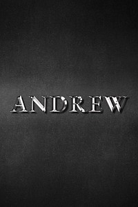 Andrew typography silver metallic effect | Free Photo - rawpixel