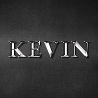 Kevin typography in silver metallic | Free Photo - rawpixel