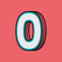 Number 0 3D halftone effect | Premium PSD - rawpixel