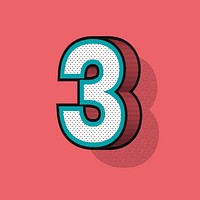 Number 3 3D halftone effect | Premium Vector - rawpixel