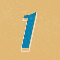 Number 1 psd retro bold | Premium PSD - rawpixel