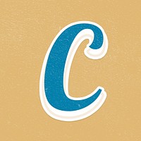 Psd letter C bold retro | Premium PSD - rawpixel