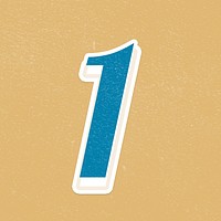Psd number 1 bold retro | Premium PSD - rawpixel