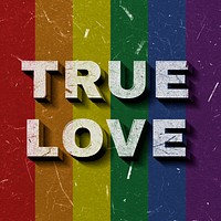 Vintage rainbow True Love 3D | Free Photo - rawpixel