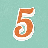 Retro number 5 bold typography | Premium PSD - rawpixel