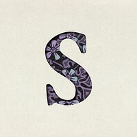 Vintage purple lowercase letter S | Premium PSD - rawpixel