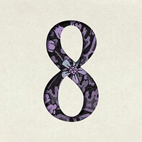 Vintage vector purple number eight | Free Vector - rawpixel