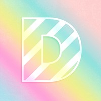 Psd letter d rainbow gradient | Premium PSD - rawpixel