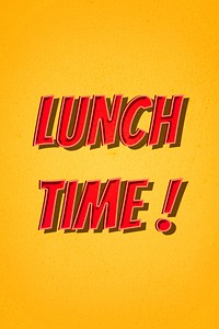 Lunch time! retro shadow typography | Free Photo - rawpixel