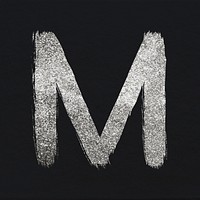 Silver glitter m letter psd | Premium PSD - rawpixel