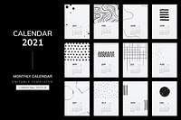 Calendar 2021 yearly editable template | Premium Vector - rawpixel