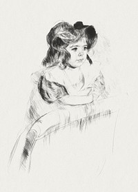 Vintage hand drawn girl illustration, | Premium PSD Illustration - rawpixel