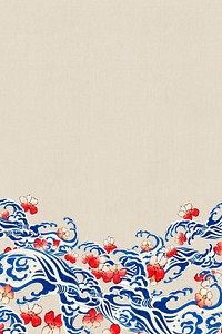 Japanese wave with sakura vector | Vector Illustration - rawpixel