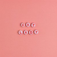 Cat lady typography beads alphabets | Free Photo - rawpixel