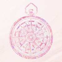 Pink holographic compass design element | PSD - rawpixel