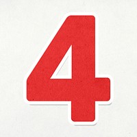 Red number four sticker design | Premium PSD - rawpixel