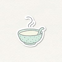 Doodle soup bowl sticker vector | Free Vector - rawpixel