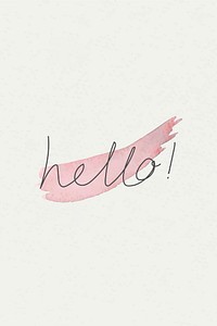 Hello typography pink brush stroke | Premium Vector - rawpixel